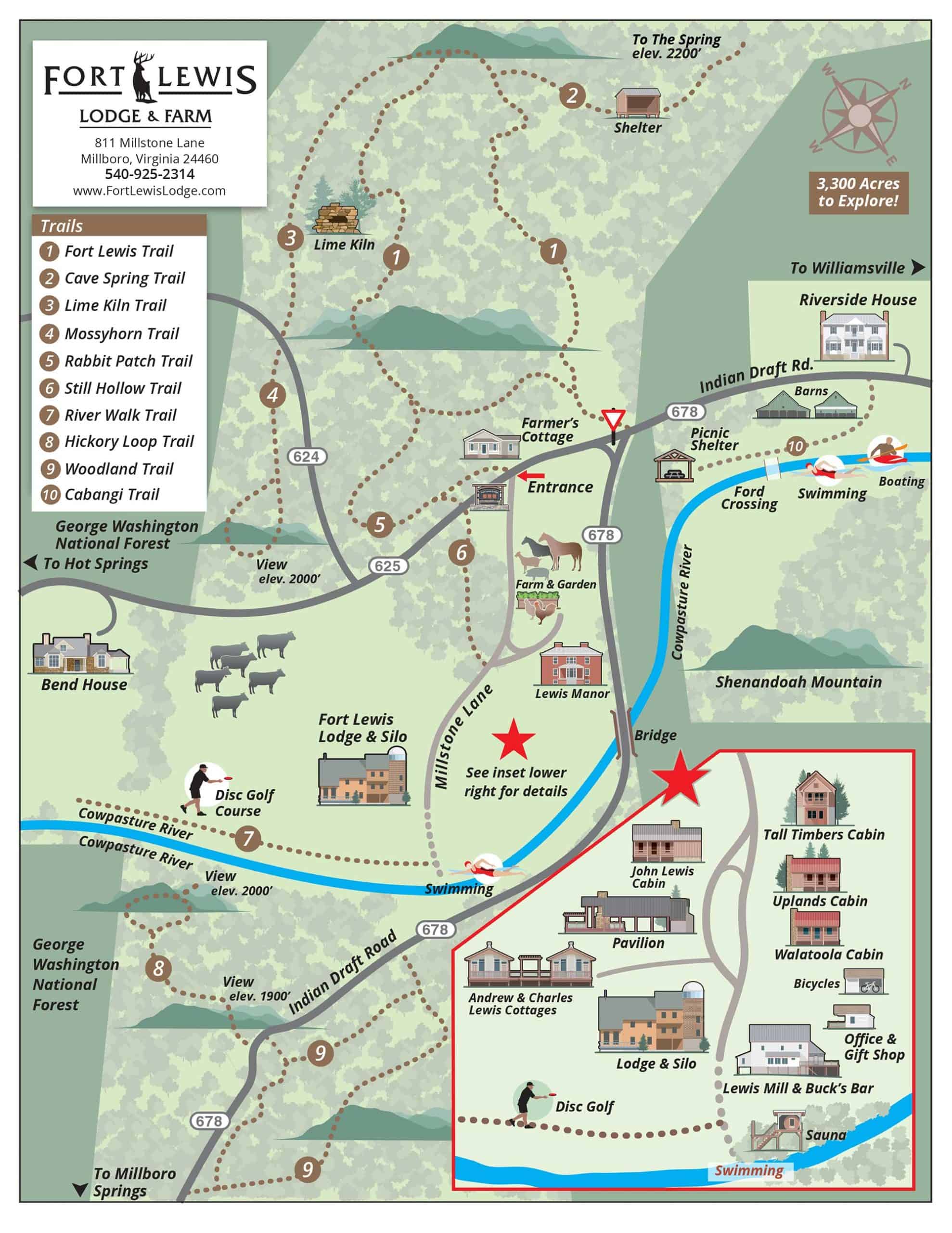 Property Map Fort Lewis Lodge Resort Bed Breakfast Inn Bath